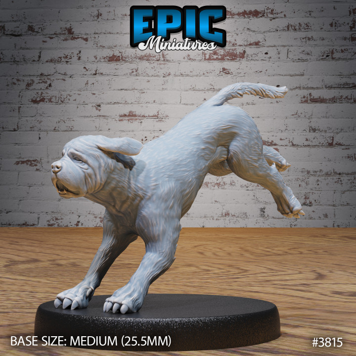 3D Printable Raid Dog Set / New World Hound / War Animal / Siege Servant / Weredog Creature ...