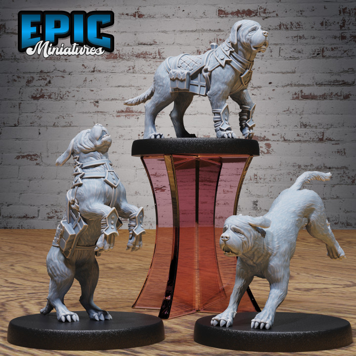 3D Printable Raid Dog Set / New World Hound / War Animal / Siege Servant / Weredog Creature ...