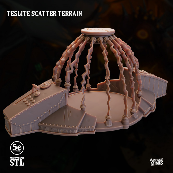 3D Printable Teslite Airship Scatter Terrain by Sordane Publishing