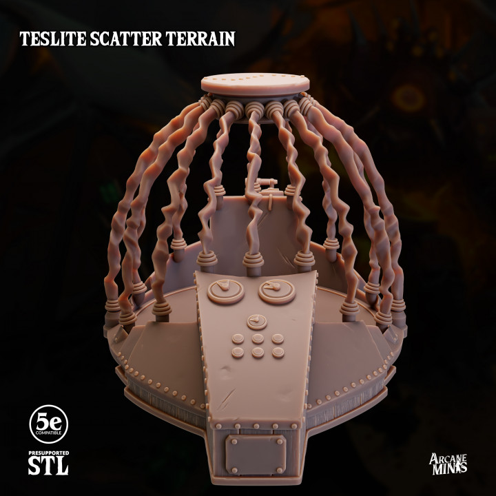 3D Printable Teslite Airship Scatter Terrain by Sordane Publishing
