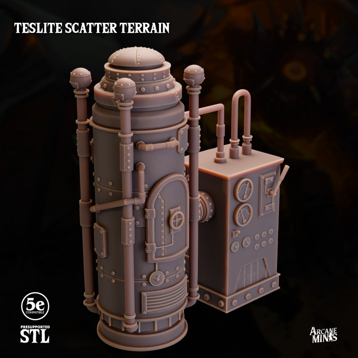 3D Printable Teslite Airship Scatter Terrain by Sordane Publishing