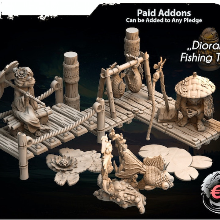 3D Printable Fantasy Realms Fishing diorama (Pre-supported) by Mojibake ...
