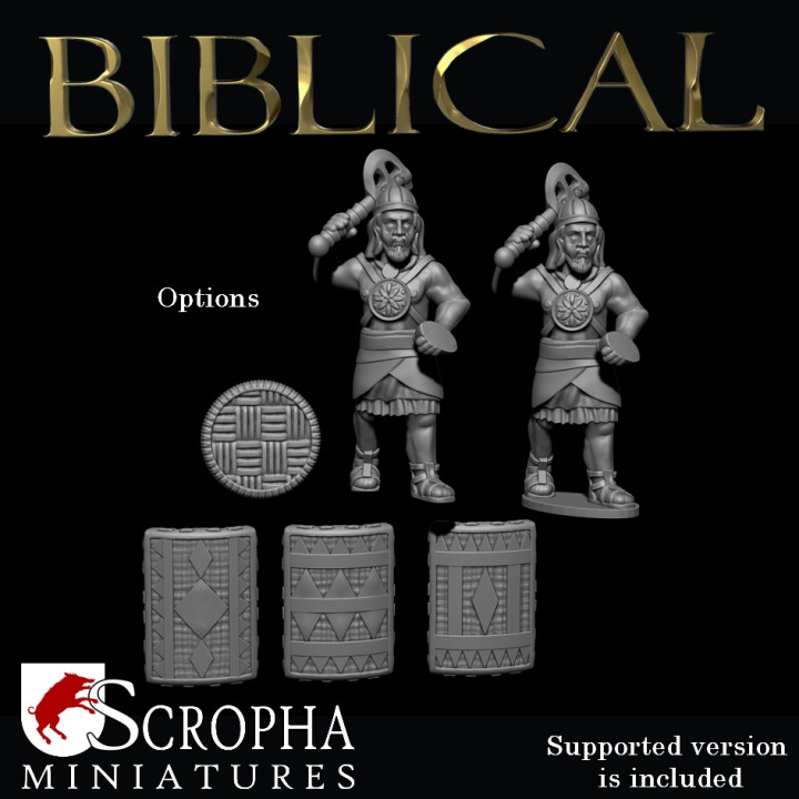 3D Printable Mittani warriors by Scropha Miniatures