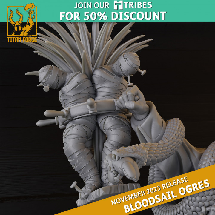 3D Printable Ogre Pirates Voodoo Doctor by Titan Forge Miniatures