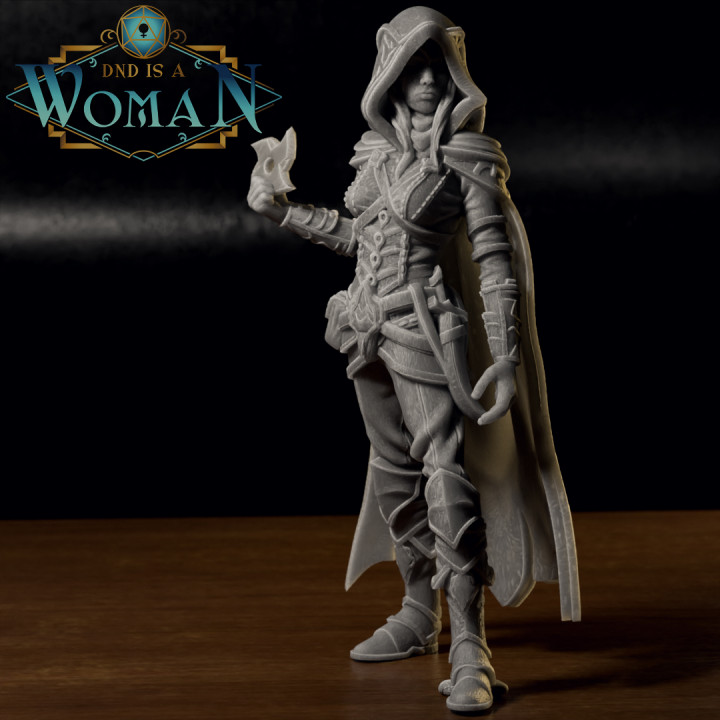 3D Printable Drow Rogue - Valerrith Elgrael - 28/32mm and 75mm by DnD ...