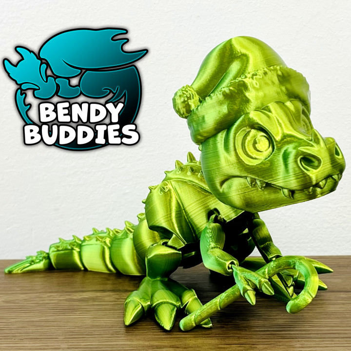 3D Printable Dino Spike Christmas / T-Rex Articulated / Print-in-Place ...