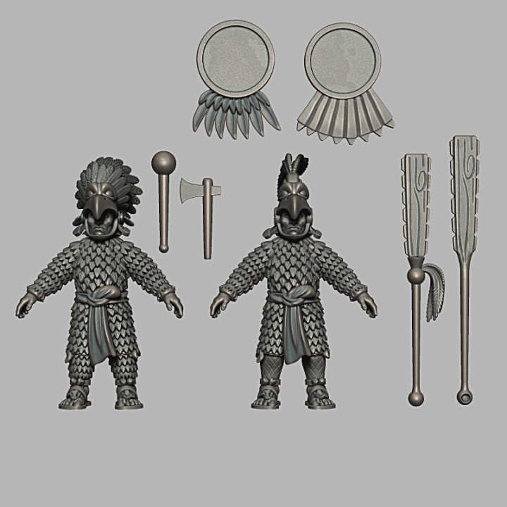 3D Printable Aztec Eagle Warriors by Wargames Atlantic