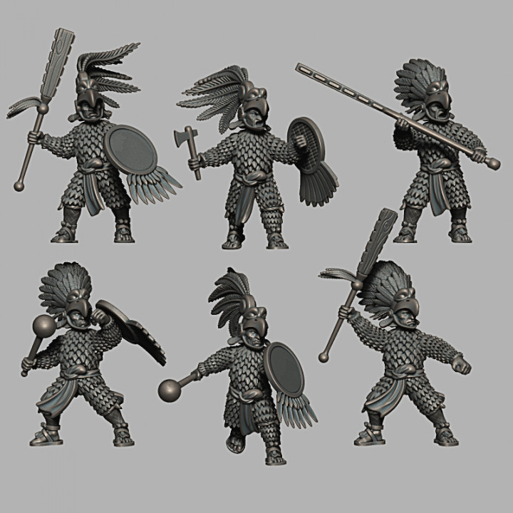 3D Printable Aztec Eagle Warriors by Wargames Atlantic