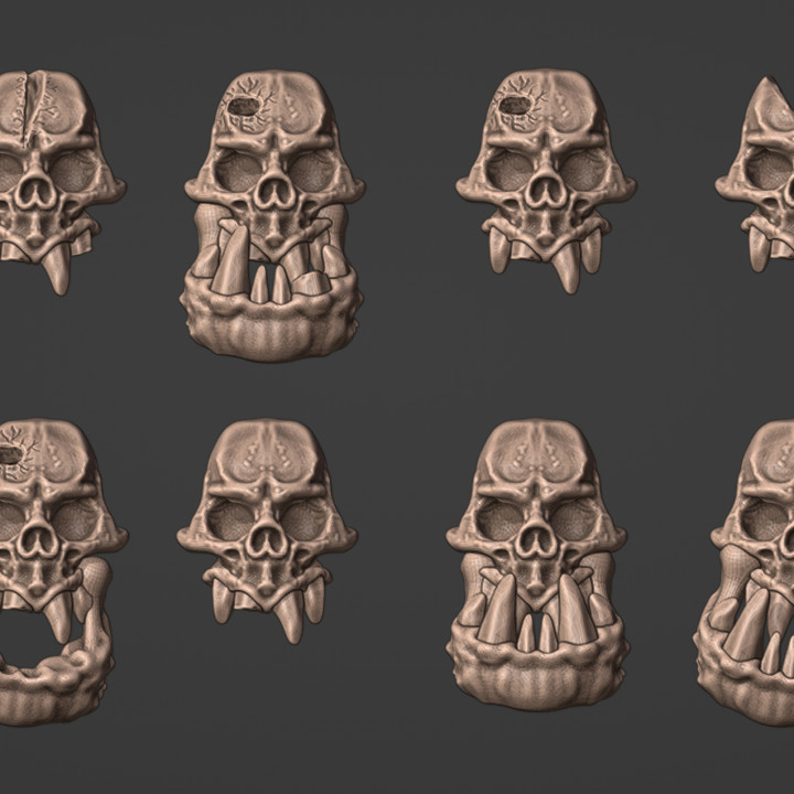 3D Printable Ork Skulls for Basing, Dioramas by Voy Forges