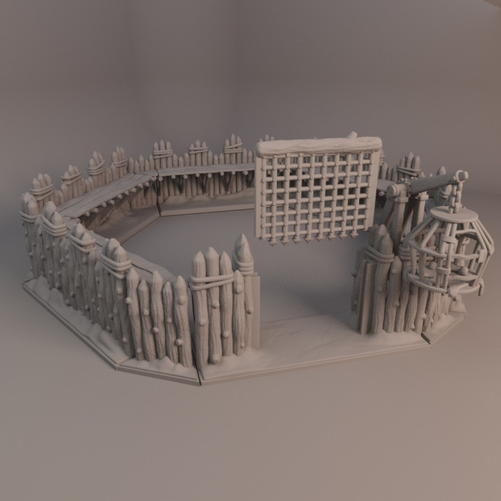 3D Printable Wooden fortifications by The Cackling Kobold Company