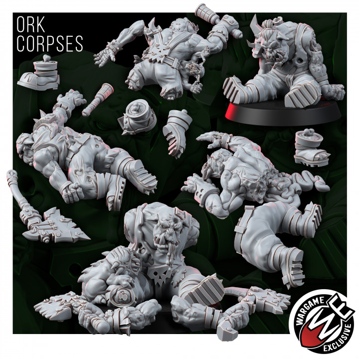 3D Printable ORK CORPSES by Wargame Exclusive