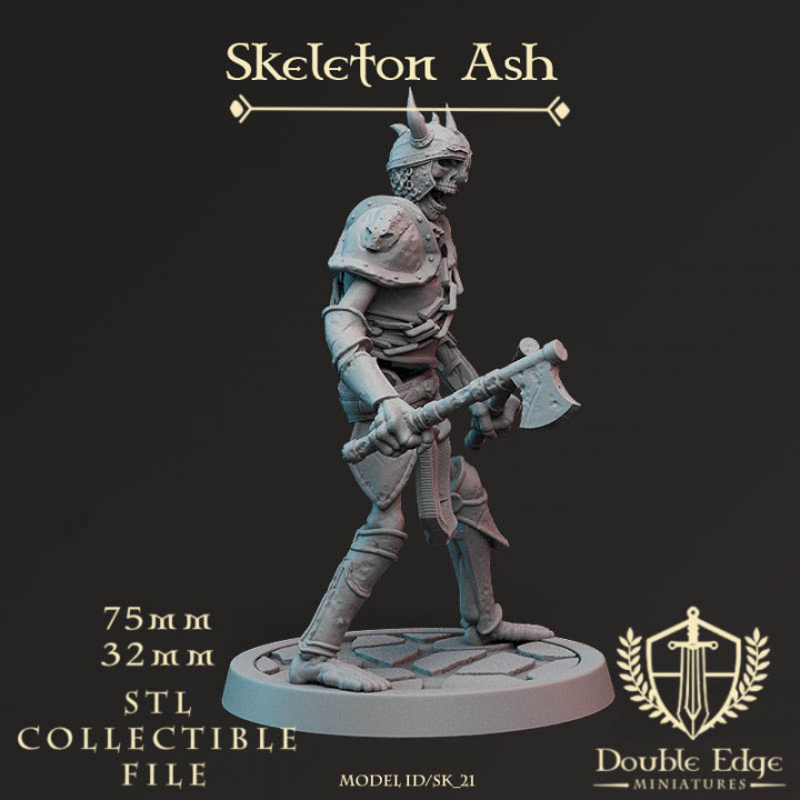 3D Printable Skeleton Ash by Double Edge Miniatures
