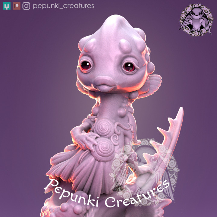 3D Printable Lumpy Seahorse Lady by Pepunki Creatures