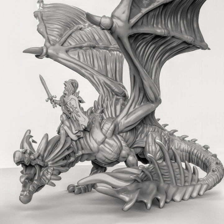 3D Printable High Elf Dragon Riders (pre supported) by Duncan Shadow
