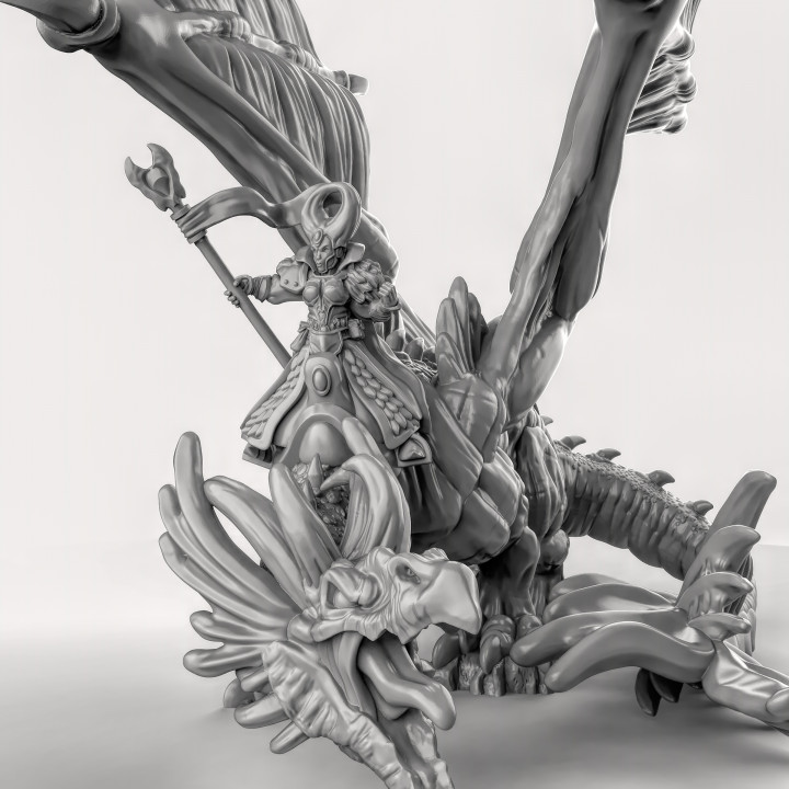 3D Printable High Elf Dragon Riders (pre supported) by Duncan Shadow