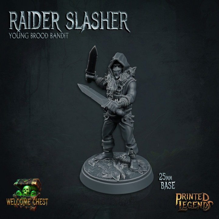 3D Printable Raider Slasher 02 (25mm Base) by Printed Legends
