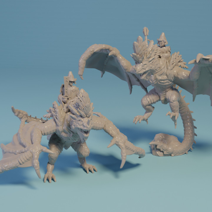 3D Printable Blue Wyvern Mount by Steam Tatsu