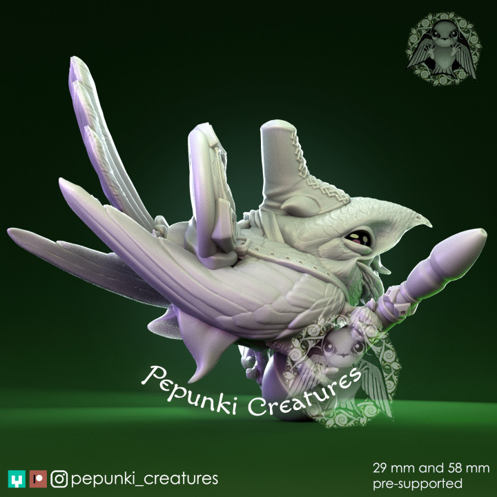 3D Printable Herald Nightjar Bird by Pepunki Creatures