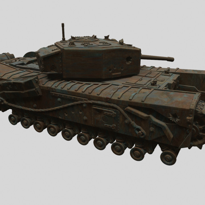 3D Printable Destroyed Tank Churchill MK.III (UK, WW2) by Wargame3d