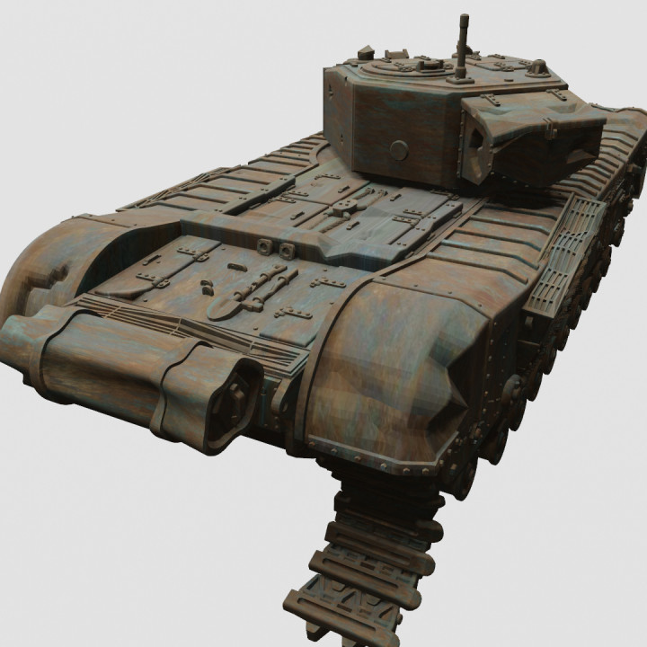 3D Printable Destroyed Tank Churchill MK.III (UK, WW2) by Wargame3d