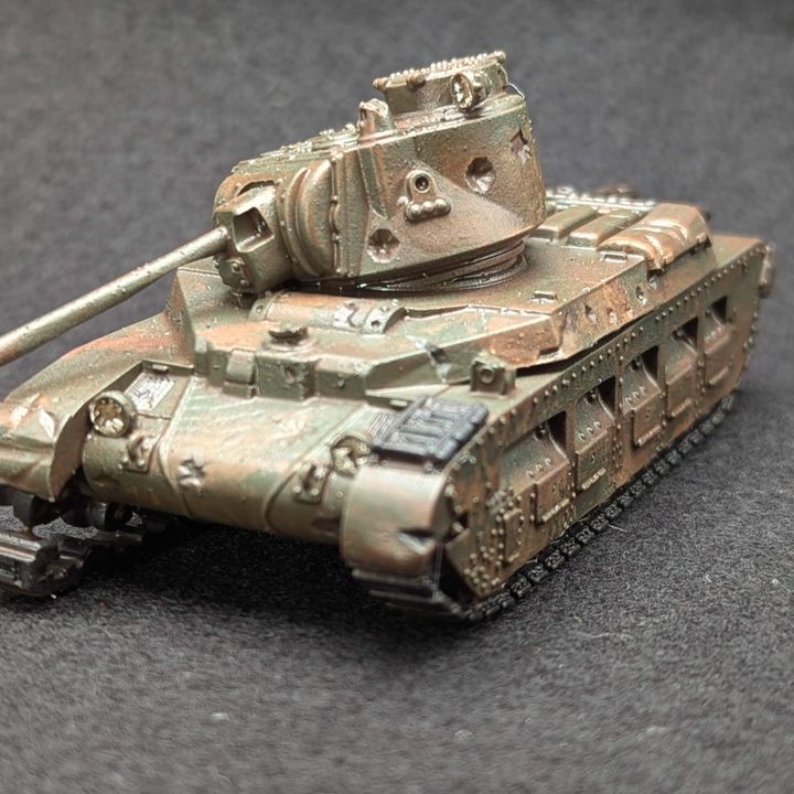 3D Printable Destroyed Tank Matilda II (UK, WW2) by Wargame3d