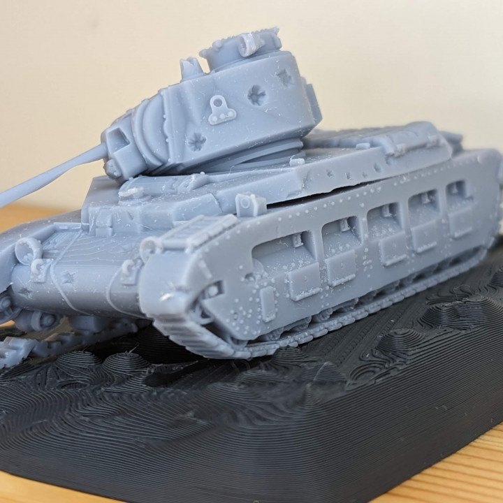 3D Printable Destroyed Tank Matilda II (UK, WW2) by Wargame3d