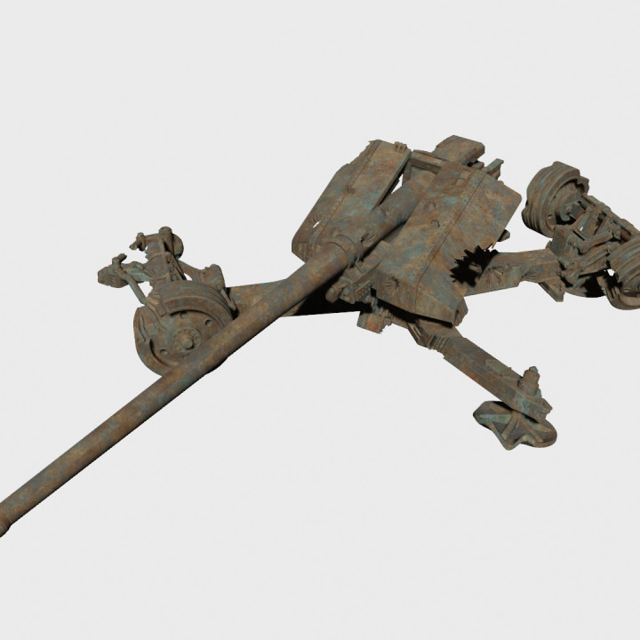 3D Printable Destroyed Pak 44 - 128mm anti-tank gun (Germany, WW2) by ...
