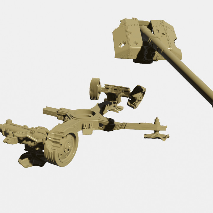 3D Printable Destroyed Pak 44 - 128mm anti-tank gun (Germany, WW2) by ...