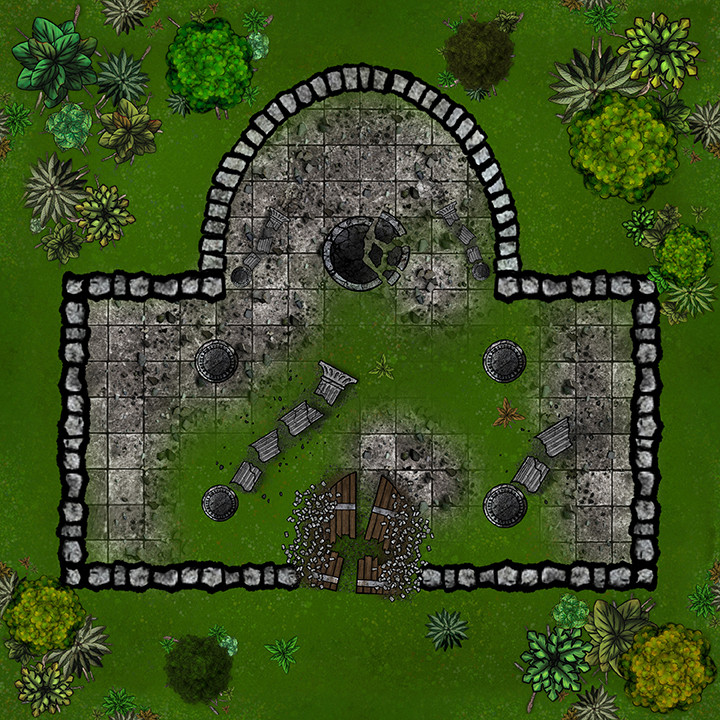 3D Printable Forbidden Forest - Modular Digital Fantasy DnD Terrain Battle Map Tiles by Daniel ...