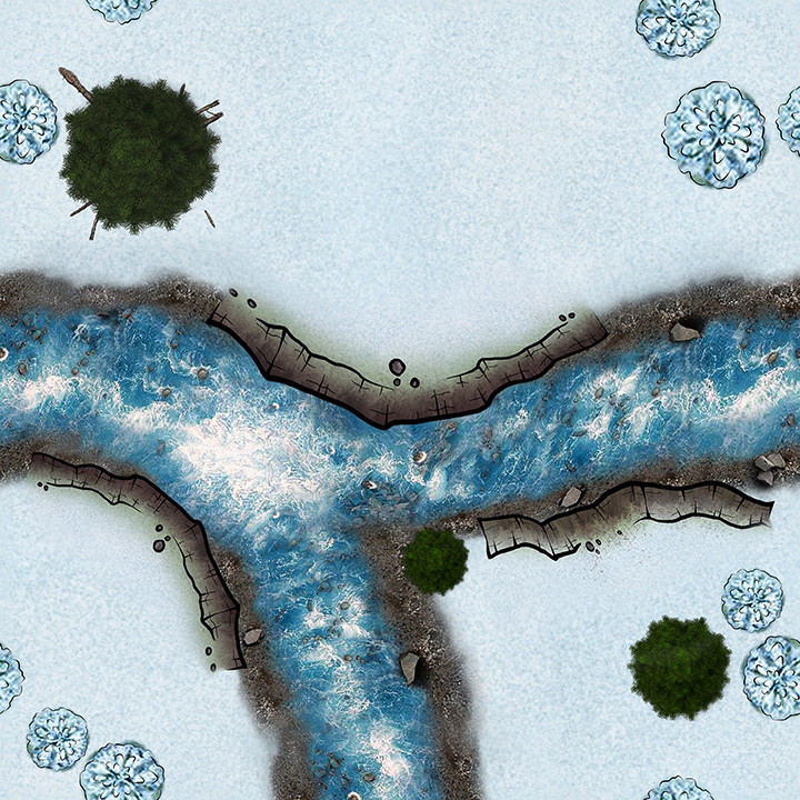 3D Printable Arctic Forest - Modular Digital DnD Terrain Battle Map ...