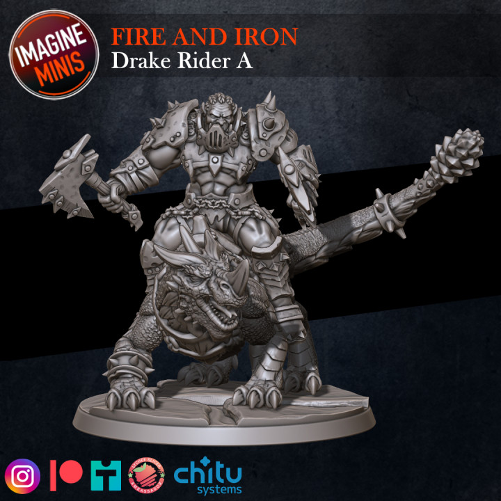3D Printable Fire and Iron - Drake Rider A by Imagine Minis