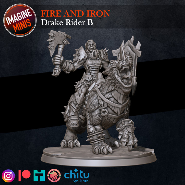 3D Printable Fire and Iron - Drake Rider B by Imagine Minis
