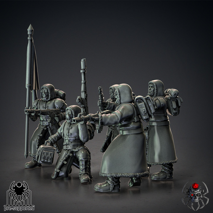 3D Printable Infantry Squad "IceWind" (Build-Kit) by EightLegsMiniatures