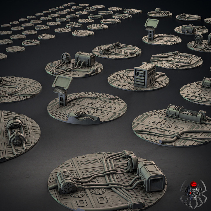 3D Printable Sci-fi Base Set by EightLegsMiniatures