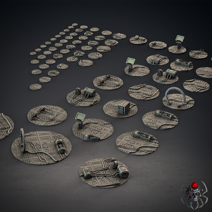 3D Printable Sci-fi Base Set by EightLegsMiniatures