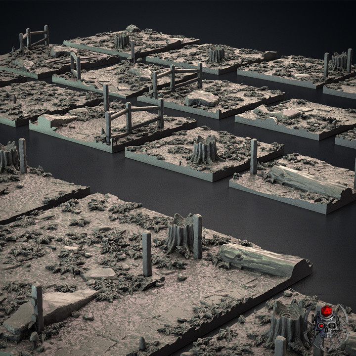 3D Printable Forest Base Set by EightLegsMiniatures