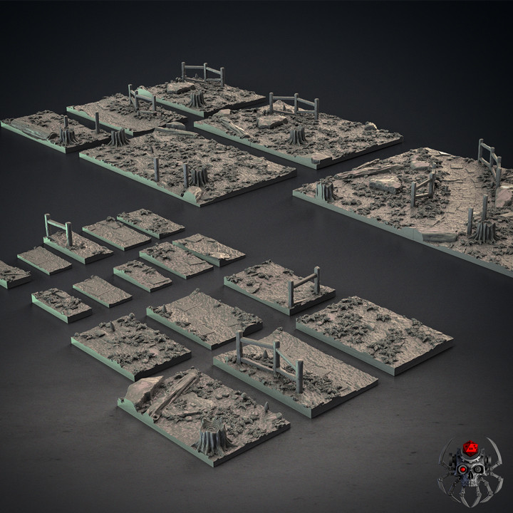3D Printable Forest Base Set by EightLegsMiniatures
