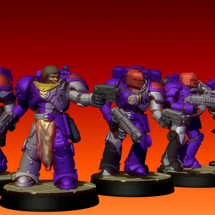 3D Printable Space Knights - Multipart Plasma Rifleman Squad by DOWNTOWN3D
