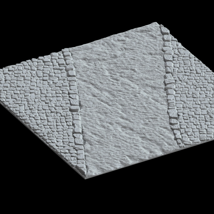 3D Printable Ground Plates - Cobberstones / Pavements / Roads / Town by ...