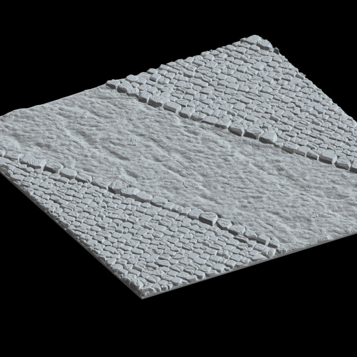 3D Printable Ground Plates - Cobberstones / Pavements / Roads / Town by ...