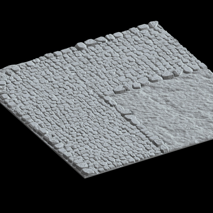 3D Printable Ground Plates - Cobberstones / Pavements / Roads / Town by ...