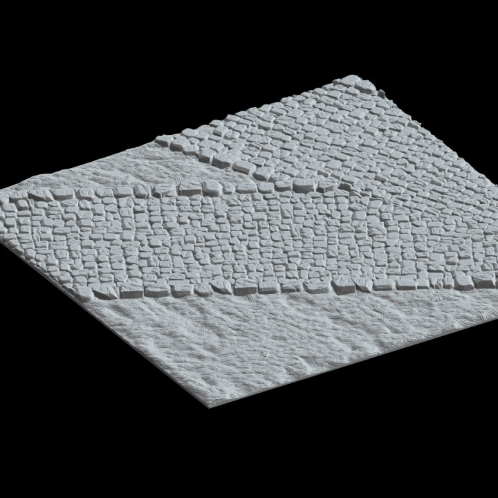 3D Printable Ground Plates - Cobberstones / Pavements / Roads / Town by ...