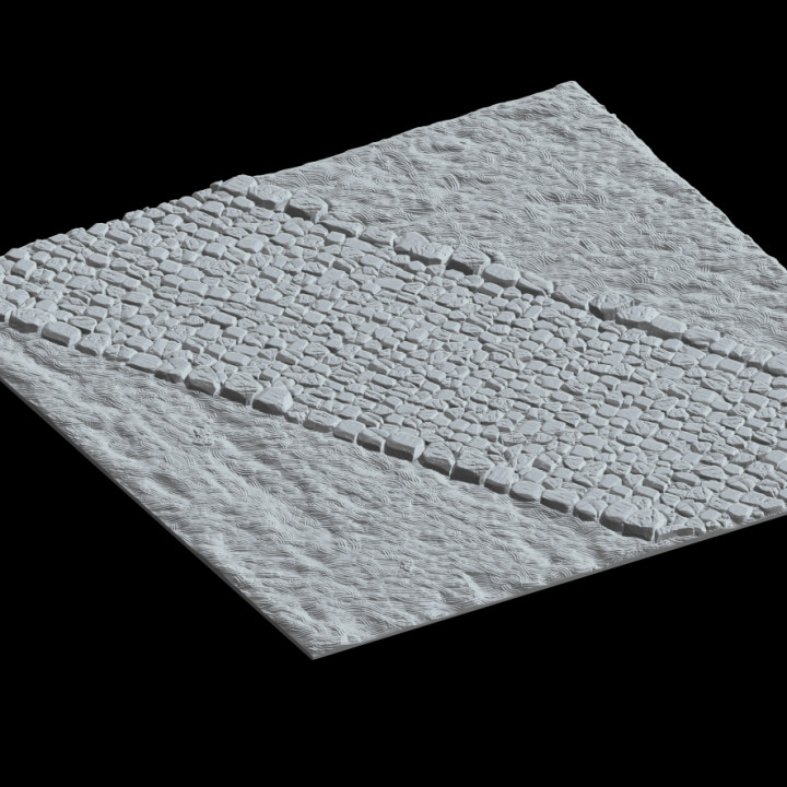 3D Printable Ground Plates - Cobberstones / Pavements / Roads / Town by ...
