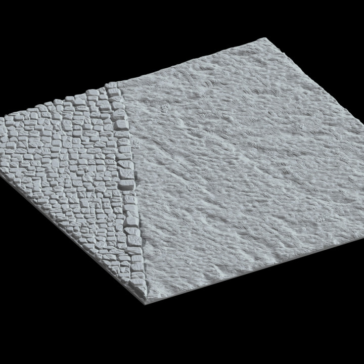 3D Printable Ground Plates - Cobberstones / Pavements / Roads / Town by ...