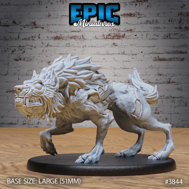 3D Printable Undead Dire Wolf / Zombie Hound Beast / Werewolf Creature ...