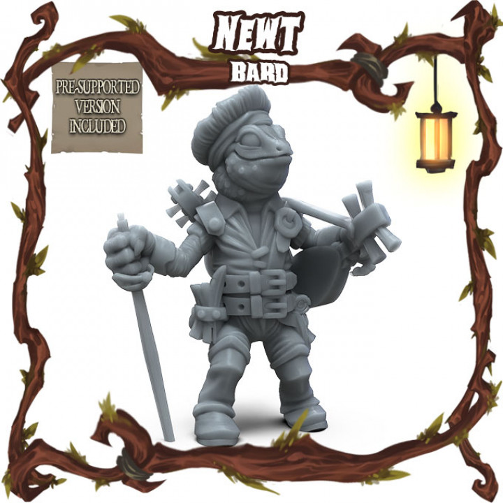 3D Printable Newt Folk: Bard by RocketPigGames
