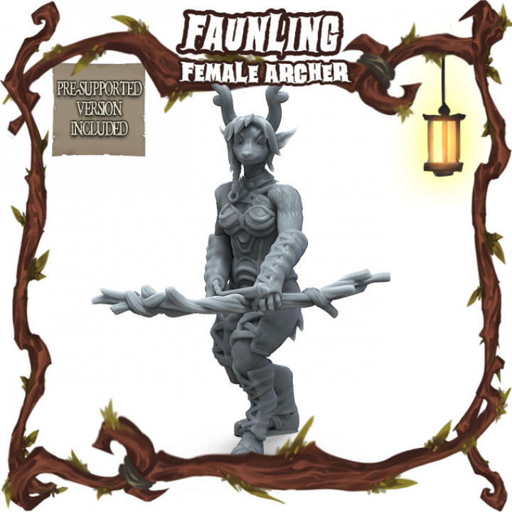 3D Printable Faunling: Female Archer by RocketPigGames