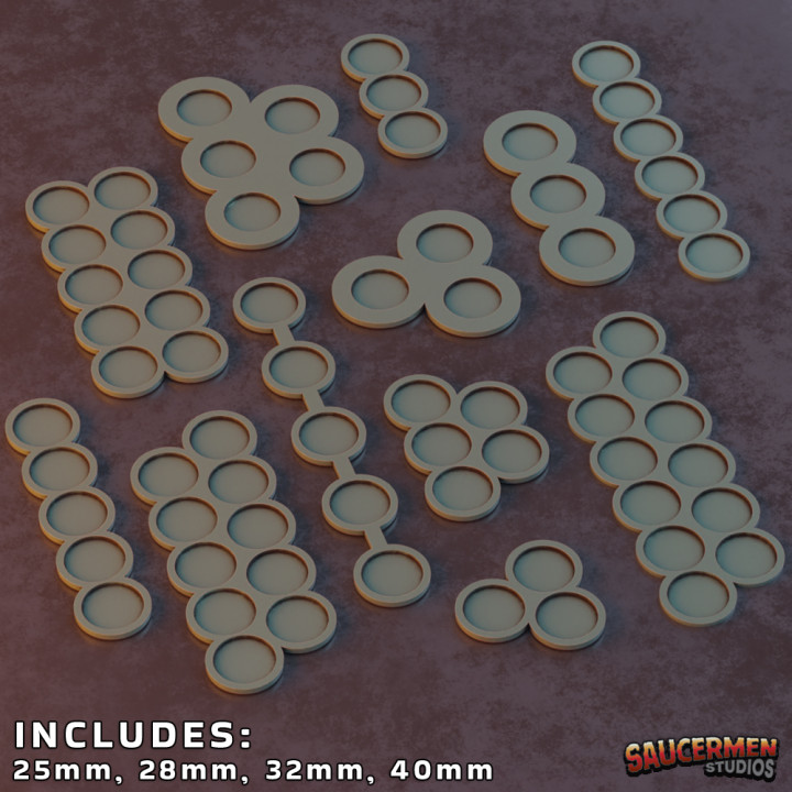 3D Printable Skirmish Movement Trays by Saucermen Studios