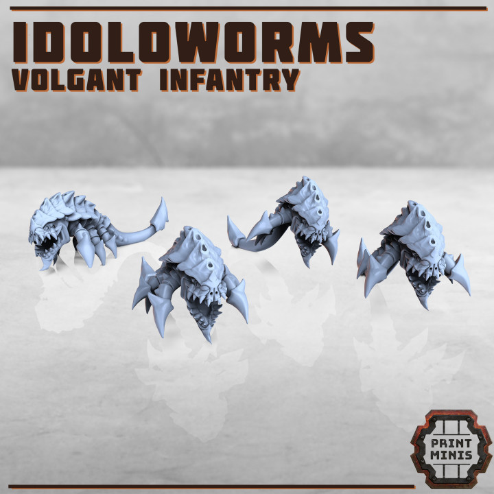 3D Printable Idolonid Aliens - Combat Unit by Print Minis
