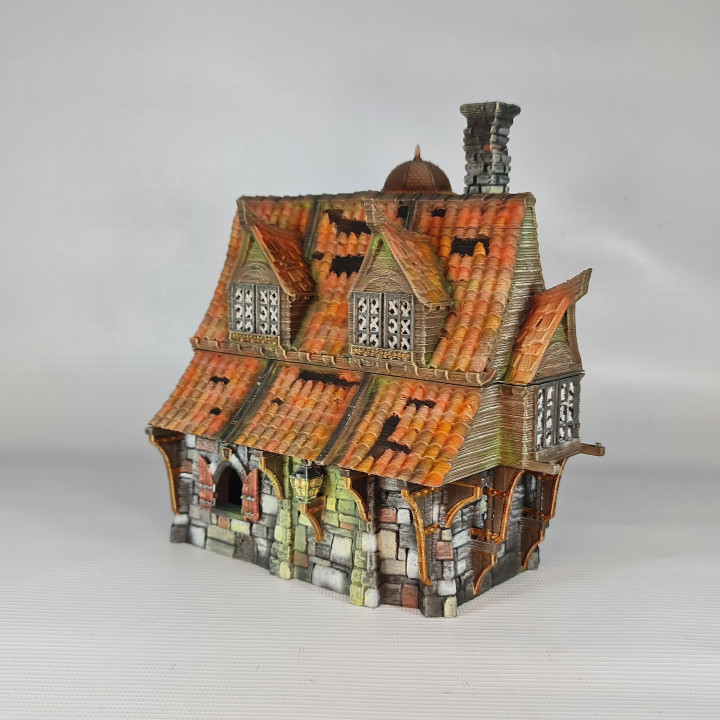 3D Printable Grimmsdale Manor - Medieval Town Set by Adrian